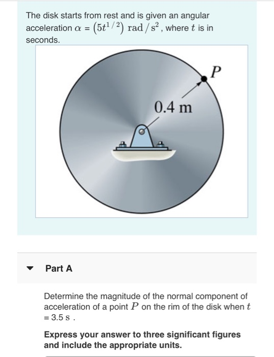 Solved The disk starts from rest and is given an angular | Chegg.com