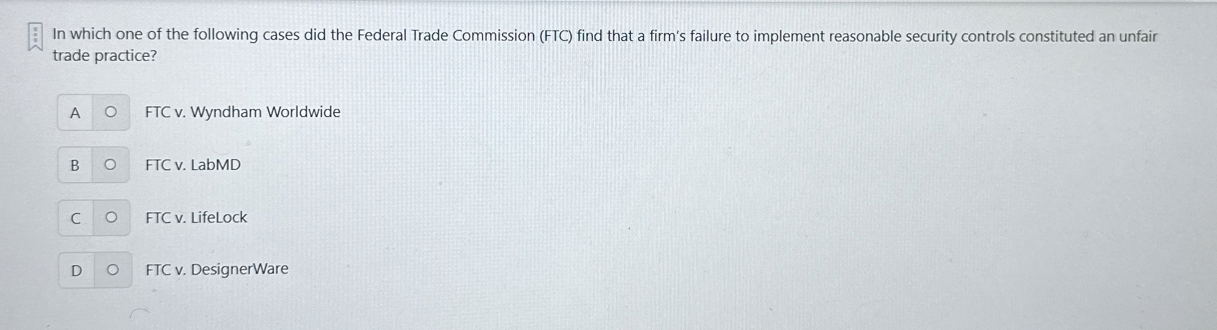 Solved In which one of the following cases did the Federal | Chegg.com