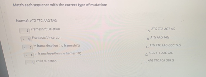 Solved Match each sequence with the correct type of | Chegg.com