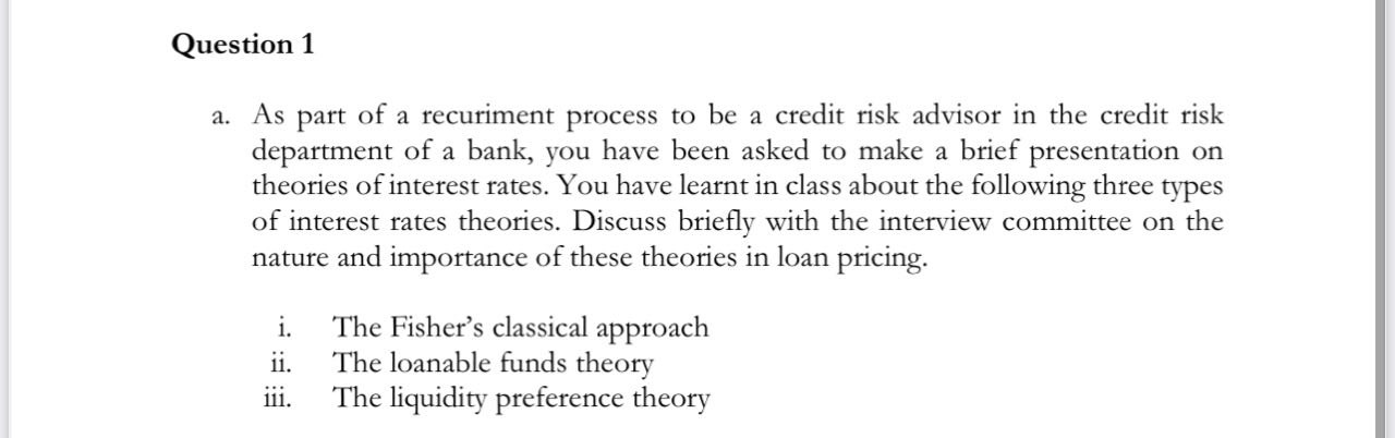 Solved Question 1 ﻿a. ﻿As part of a recuriment process to be | Chegg.com