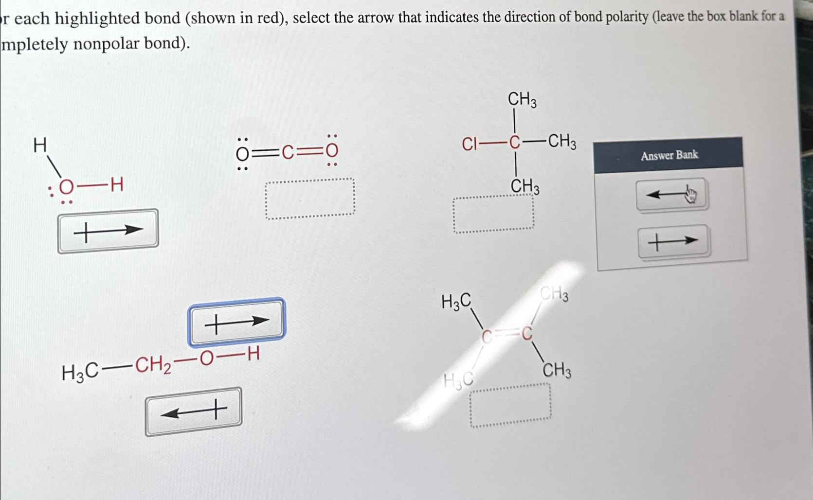 r each highlighted bond (shown in red), ﻿select the | Chegg.com