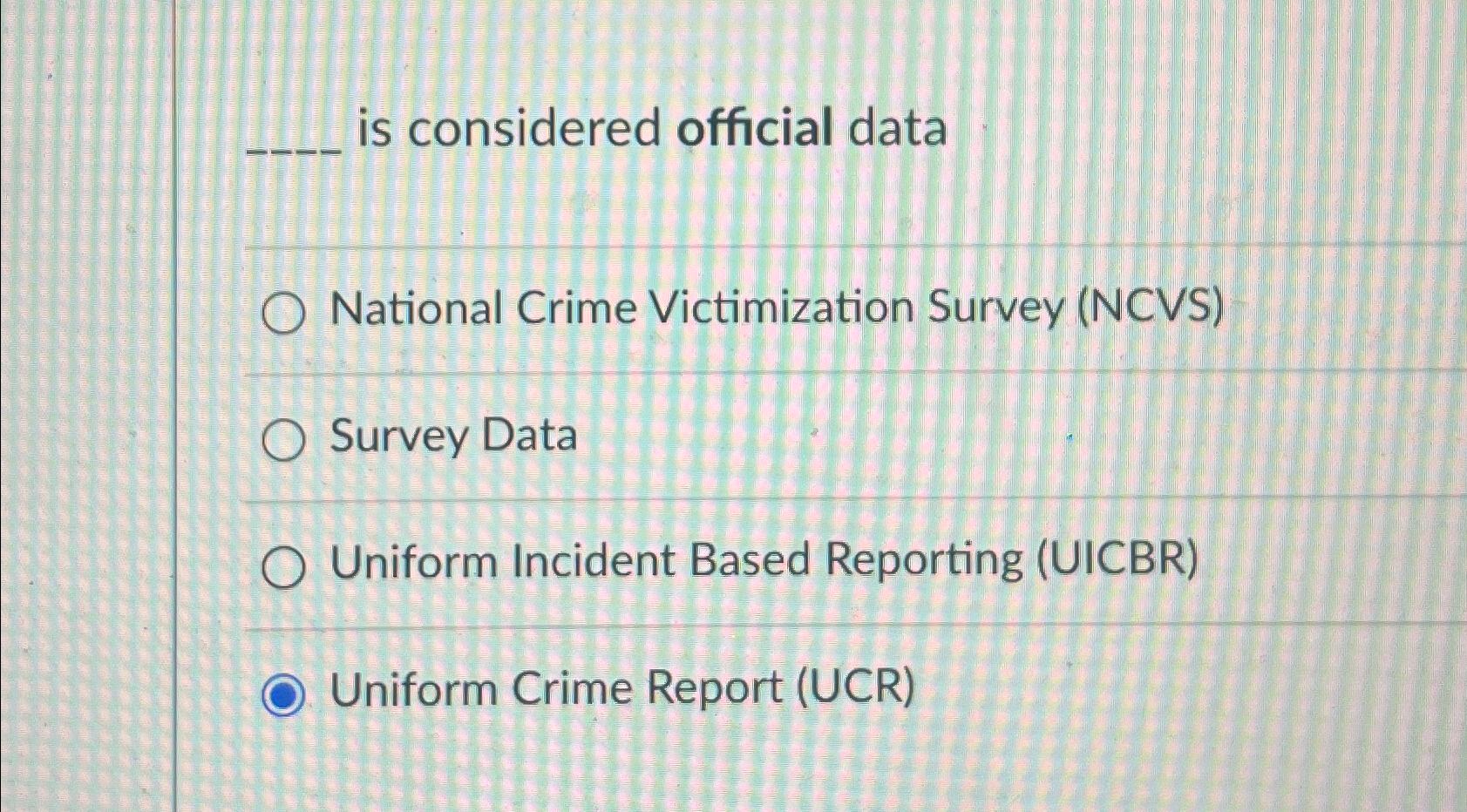 Solved is considered official dataNational Crime | Chegg.com