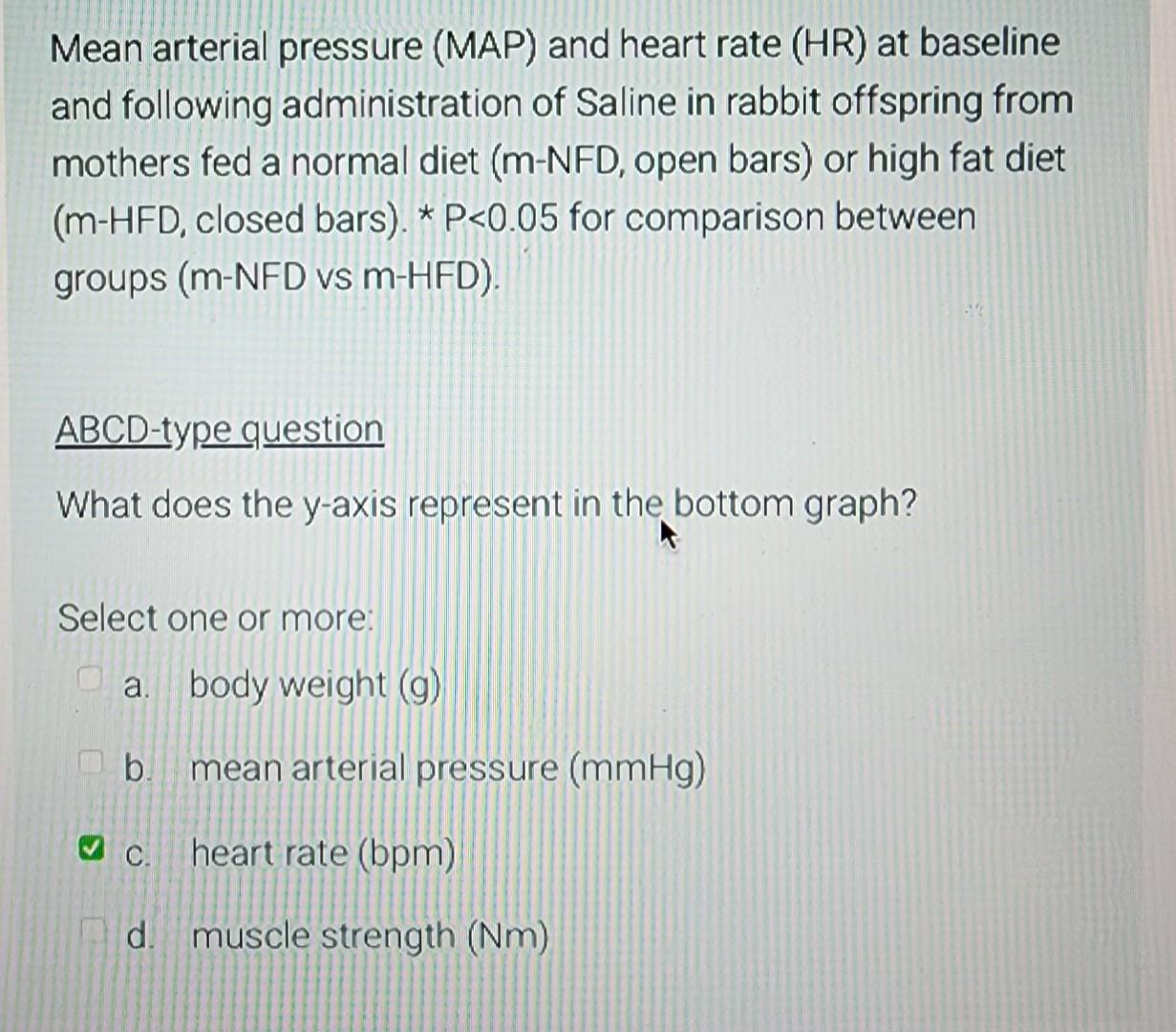 MAP (mmHg)Mean arterial pressure (MAP) and heart rate | Chegg.com