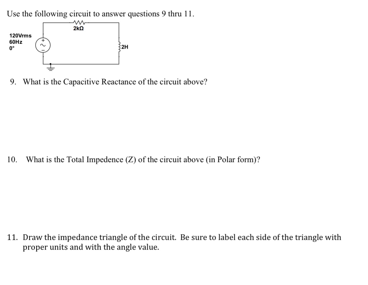 Solved Use the following circuit to answer questions 9 ﻿thru | Chegg.com