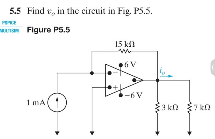 Solved 5.5 Find vo in the circuit in Fig. P5.5. Figure P5.5 | Chegg.com