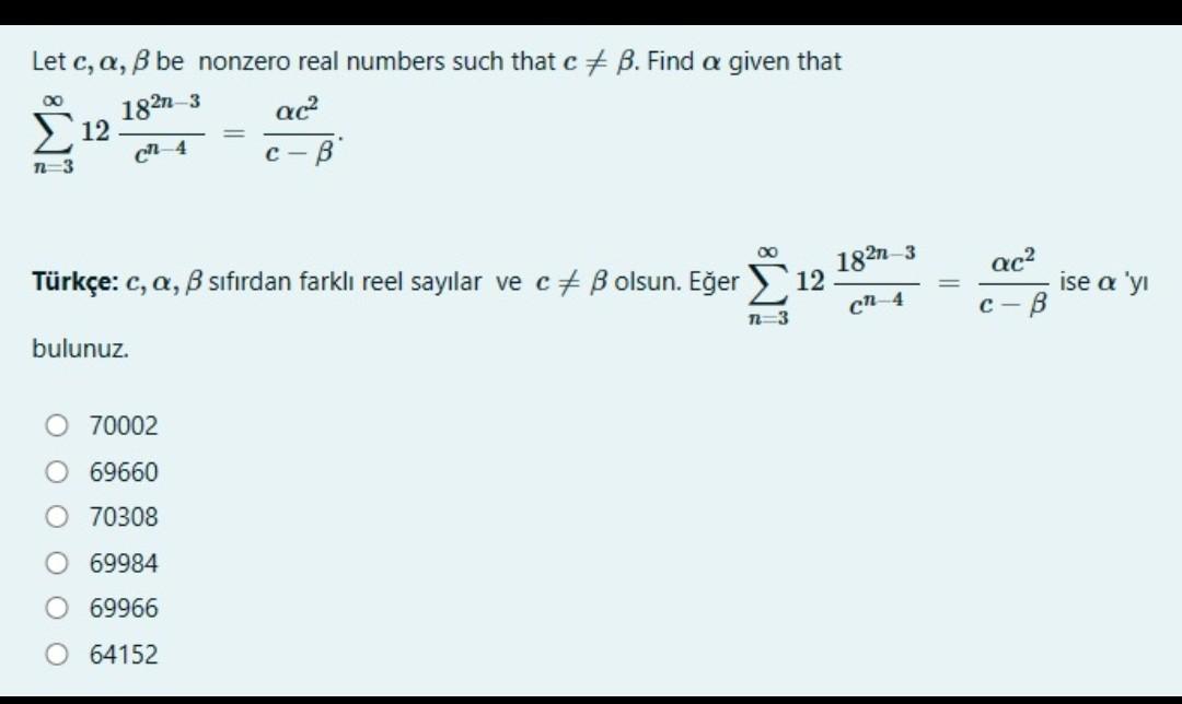 Solved Let c,α,β be nonzero real numbers such that c =β. | Chegg.com