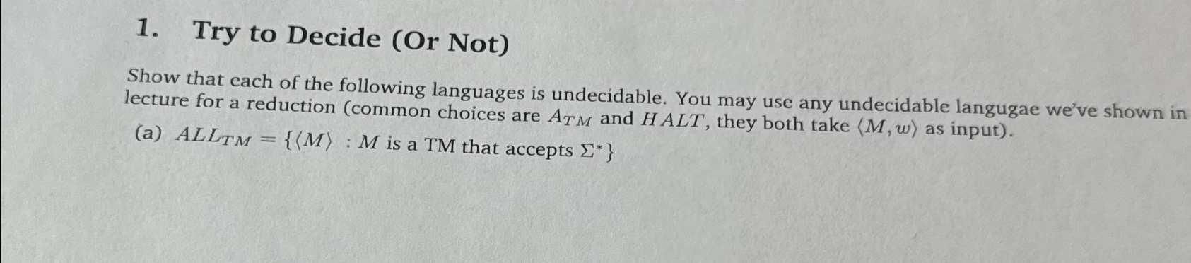 Solved Try to Decide (Or Not)Show that each of the following | Chegg.com