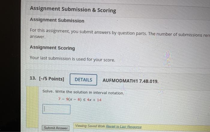Solved Assignment Submission & Scoring Assignment Submission | Chegg.com