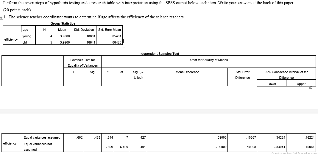 Solved Perform the seven steps of hypothesis testing and a | Chegg.com