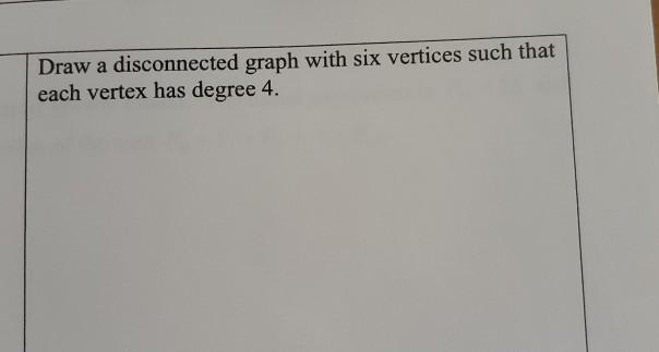 Solved Draw a disconnected graph with six vertices such that | Chegg.com