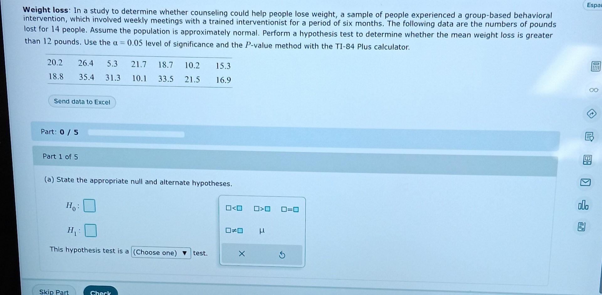Solved Weight loss: In a study to determine whether | Chegg.com