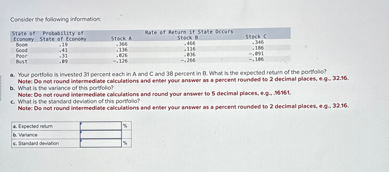 Solved Consider the following information:\table[[State | Chegg.com