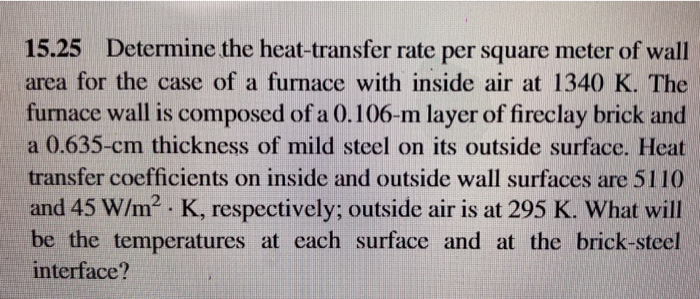 Solved 15.25 Determine the heat-transfer rate per square | Chegg.com