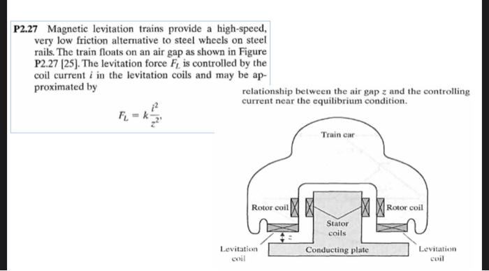 Solved Magnetic levitation trains provide a high-speed,very | Chegg.com