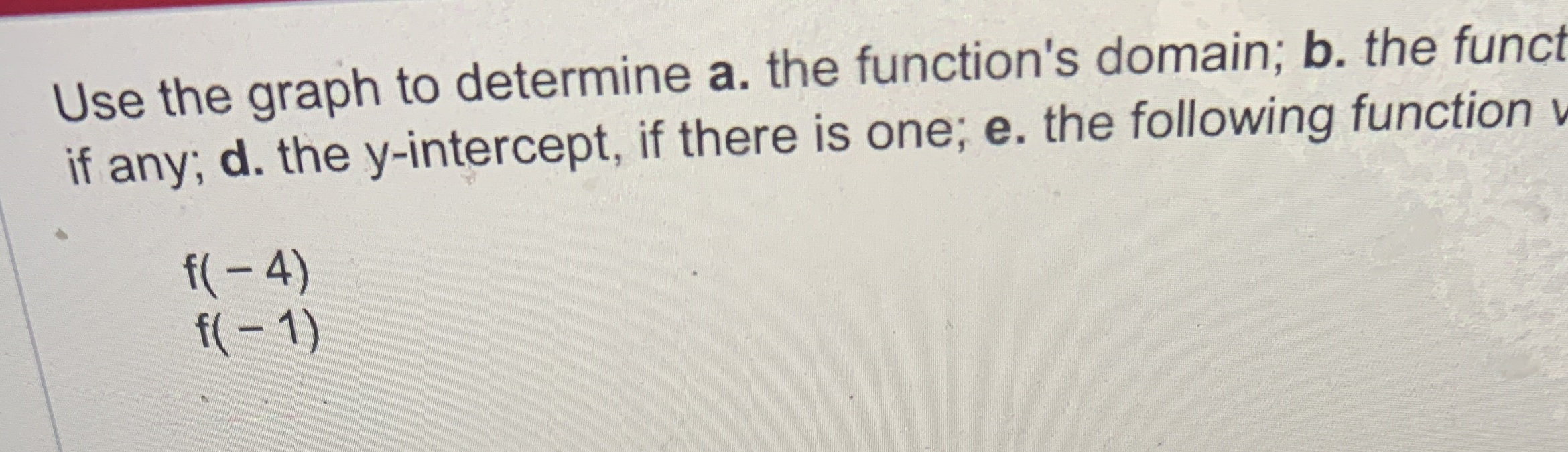 Use the graph to determine a. ﻿the function's domain; | Chegg.com