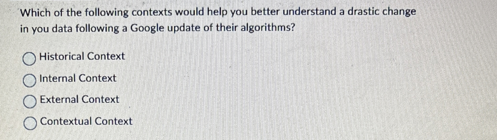 Solved Which of the following contexts would help you better | Chegg.com