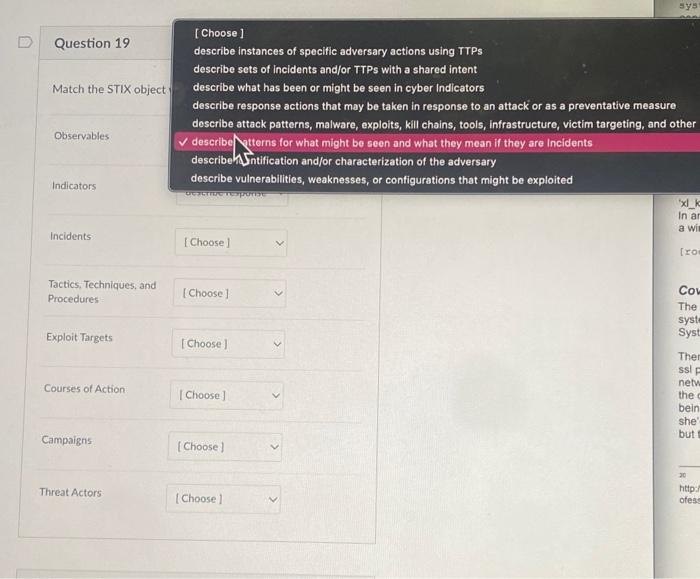 Solved Indicators Incidents Tactics, Techniques, and | Chegg.com