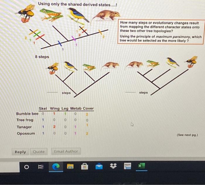 I need help making a character state mapping tree. I | Chegg.com