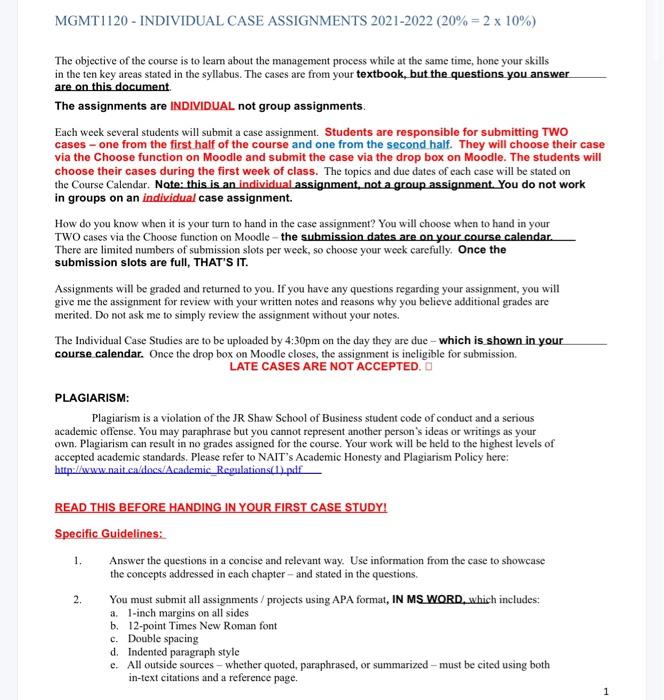 Solved MGMT 1120 -principles of management I want the | Chegg.com