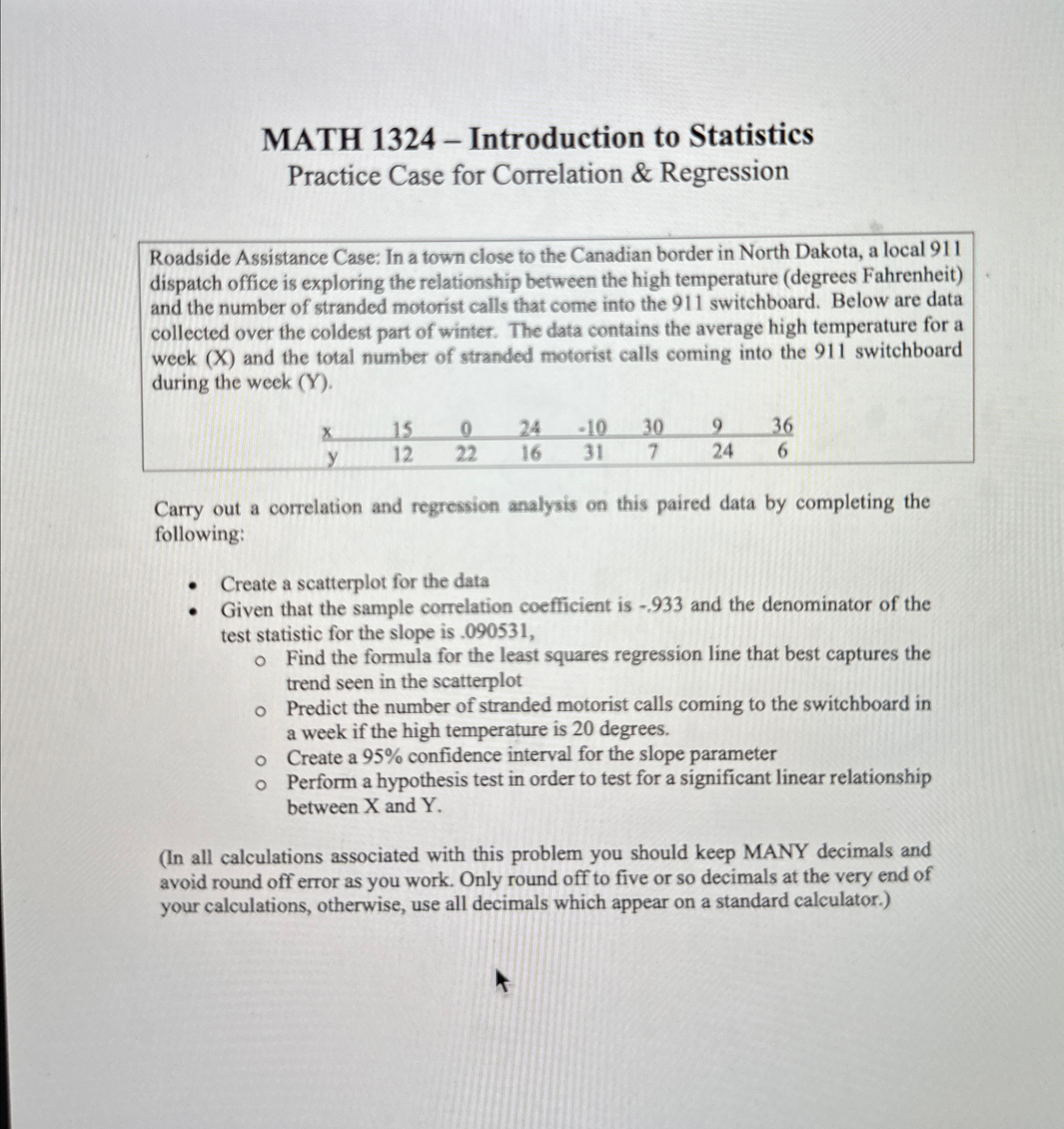 Solved MATH 1324 - ﻿Introduction to Statistics Practice Case | Chegg.com