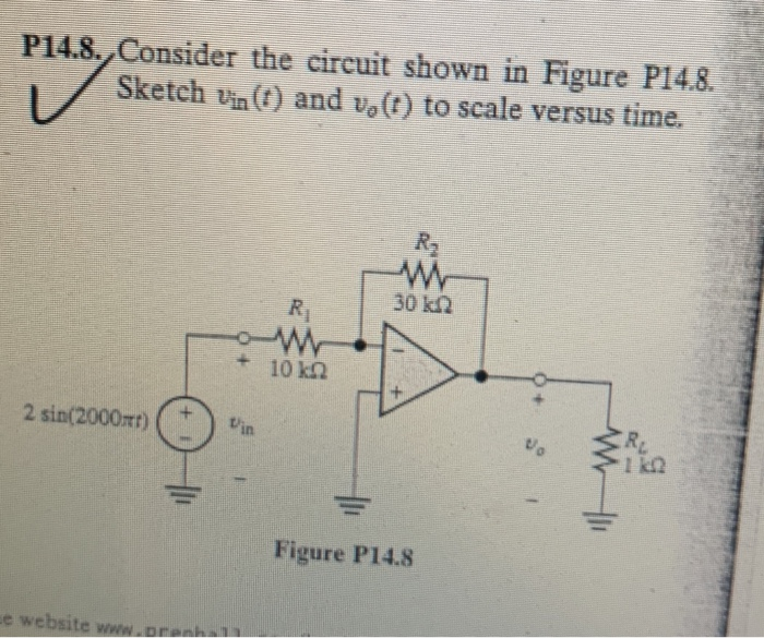 Solved P14.8., Consider the circuit shown in Figure P14.8. | Chegg.com