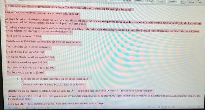 Sy Note: there is a video to help you with the | Chegg.com