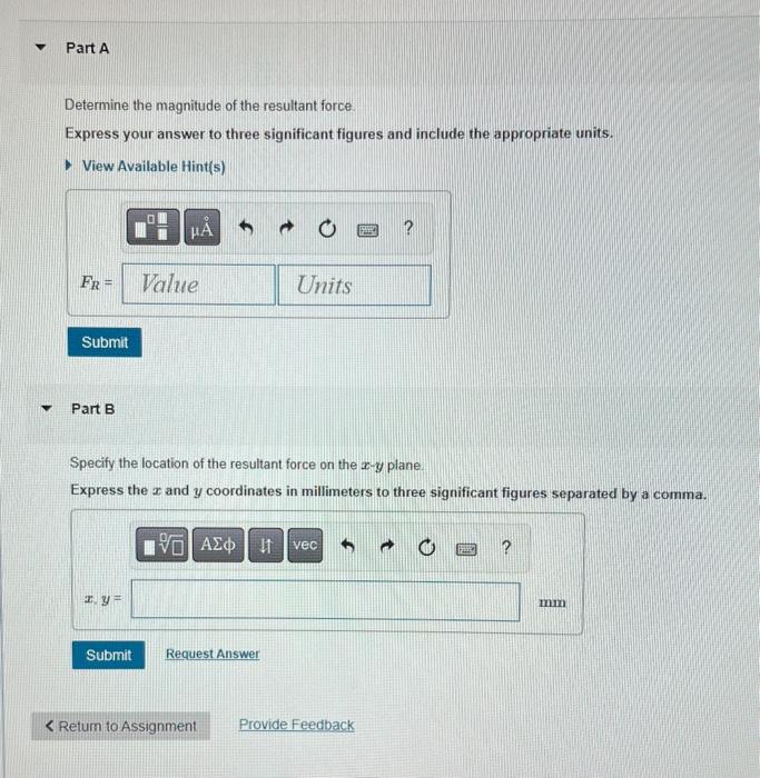 Solved Determine the magnitude of the resultant force. | Chegg.com