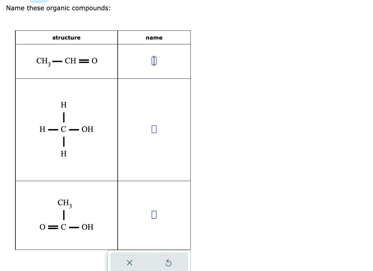 Solved Name these organic compounds:Nam −Name these organic | Chegg.com