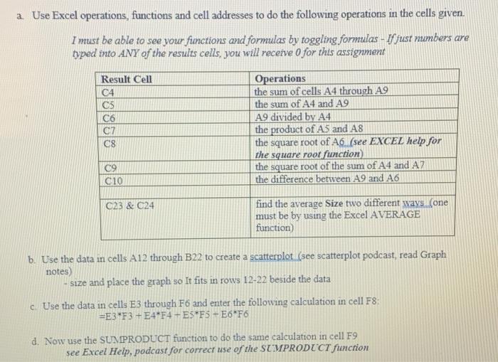 Solved Spreadsheet basics Watch Excel basics, IF function, | Chegg.com