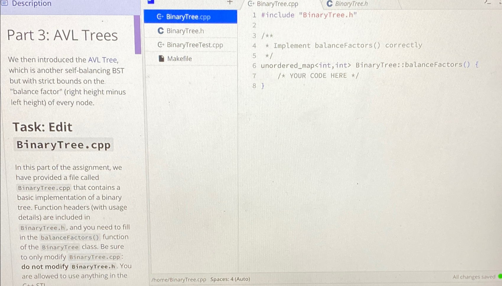 Solved DescriptionPart 3: AVL TreesWe then introduced the | Chegg.com