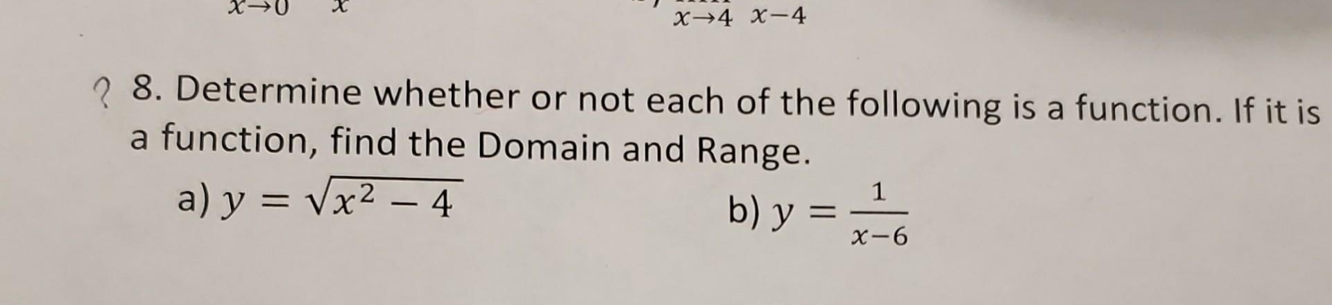 Solved 8. Determine whether or not each of the following is | Chegg.com