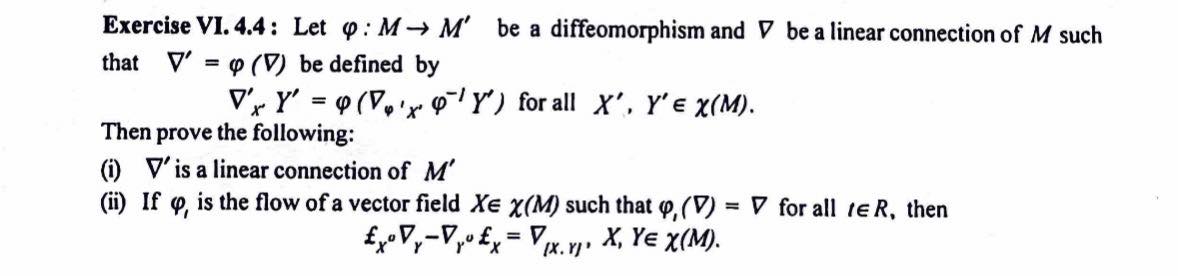 Exercise VI. 4.4 ﻿: Let φ:M→M' ﻿be a diffeomorphism | Chegg.com