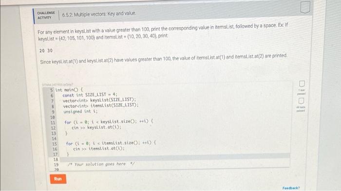 Solved CHALLENGE ACTIVITY 6.5.2. Multiple vectors: Key and | Chegg.com