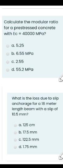 Solved Calculate the modular ratio for a prestressed | Chegg.com