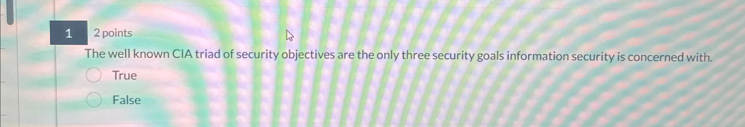 Solved 12 ﻿pointsThe well known CIA triad of security | Chegg.com