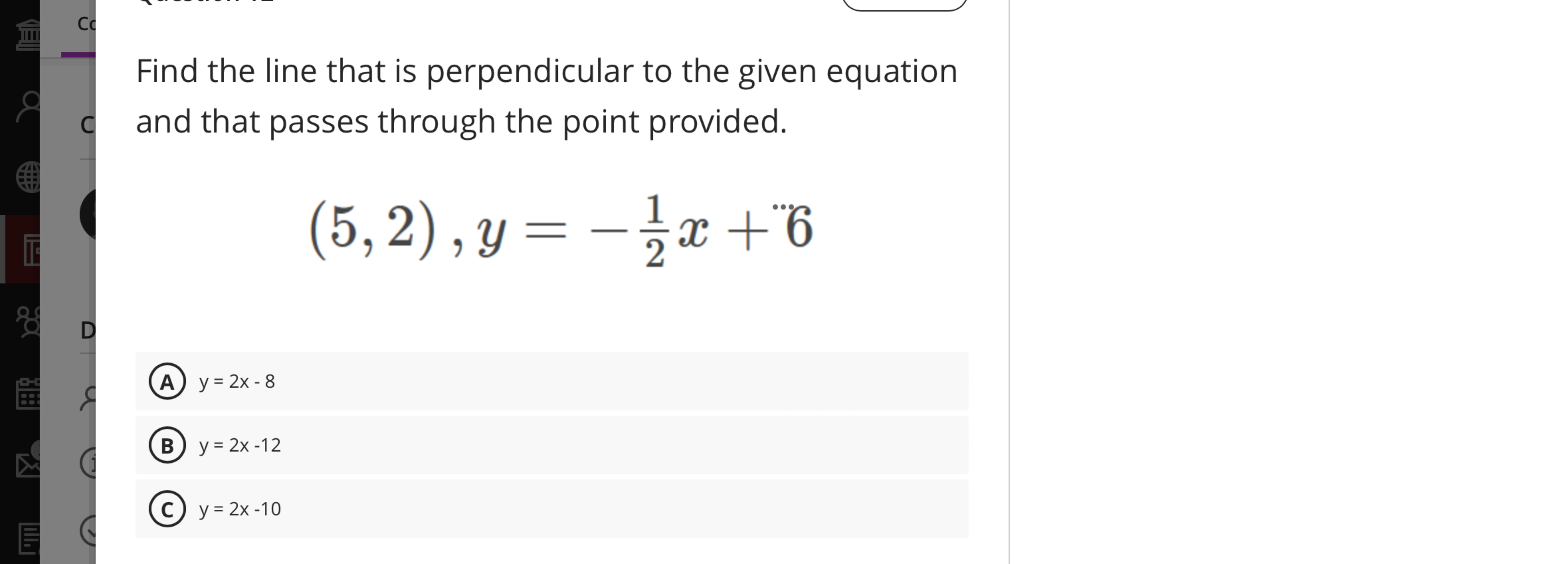 Solved Find the line that is perpendicular to the given | Chegg.com