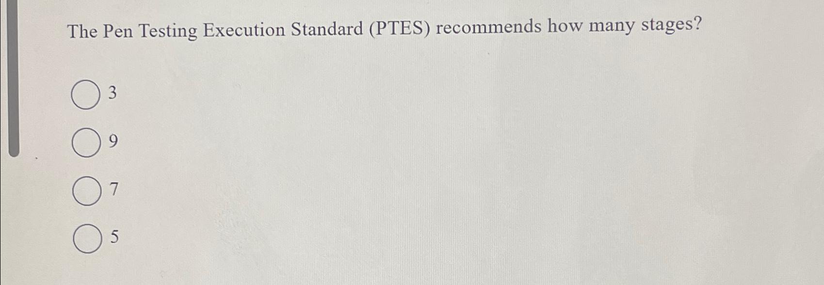 Solved The Pen Testing Execution Standard (PTES) ﻿recommends | Chegg.com