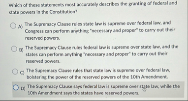 Solved Which of these statements most accurately describes | Chegg.com