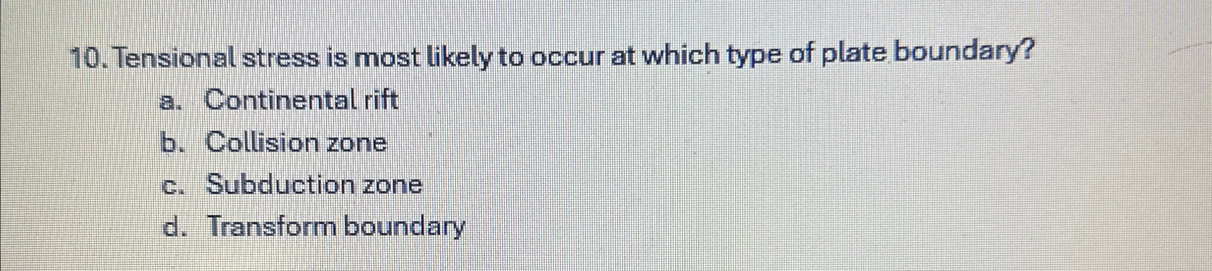 Solved Tensional stress is most likely to occur at which | Chegg.com