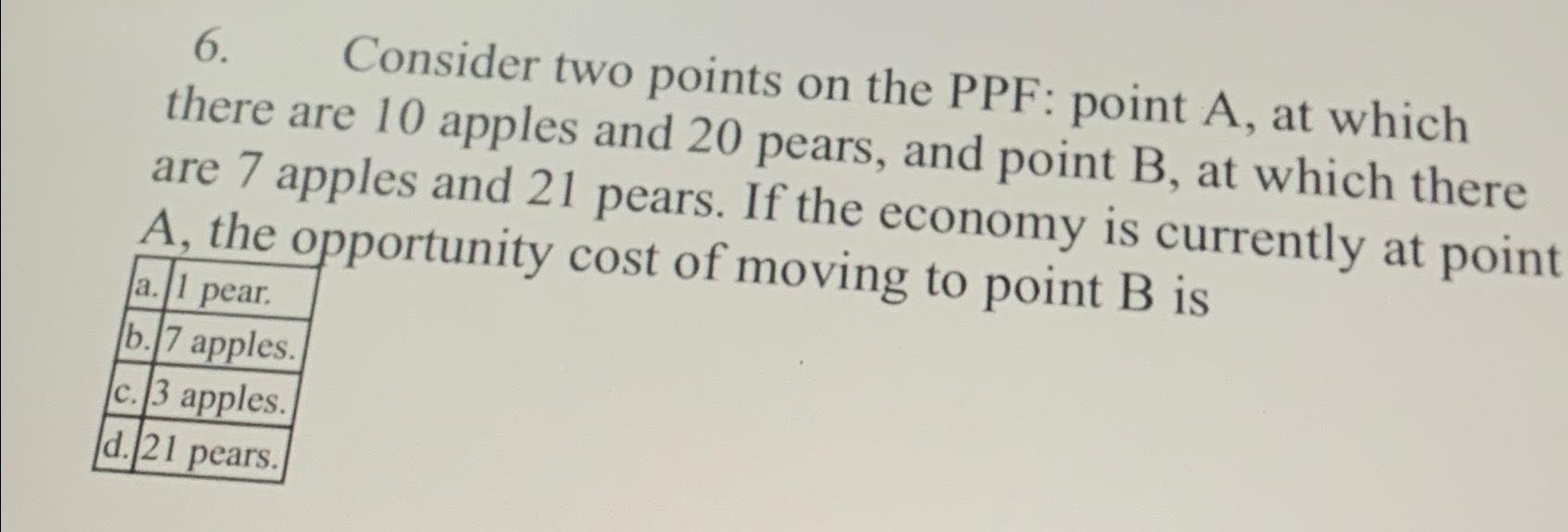 Solved Consider two points on the PPF: point A, ﻿at which | Chegg.com
