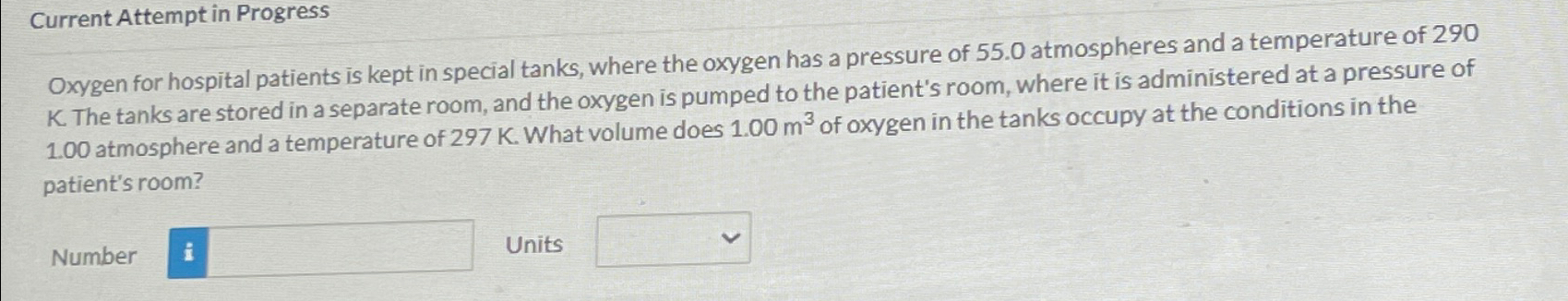 Solved Current Attempt in ProgressOxygen for hospital | Chegg.com