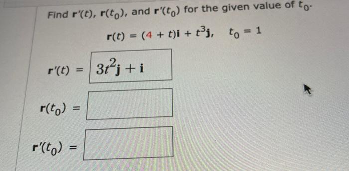 Solved Find r′(t),r(t0), and r′(t0) for the given value of | Chegg.com