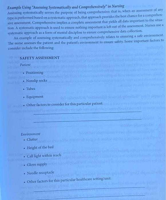 Example Using "Assessing Systematically and | Chegg.com