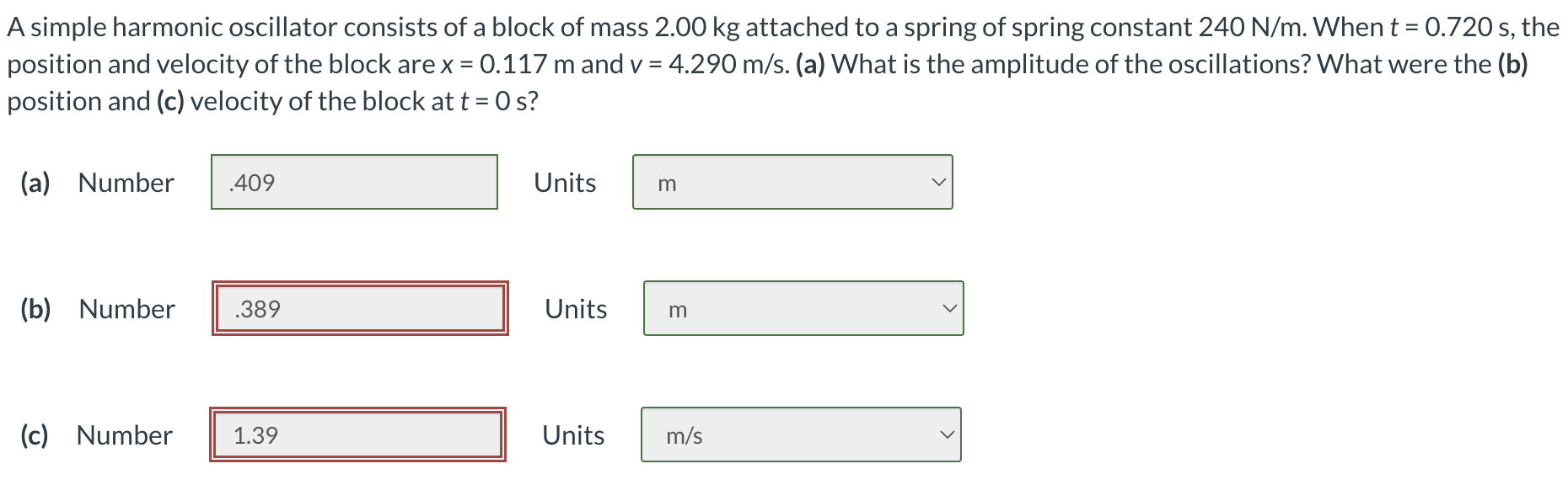 Solved A simple harmonic oscillator consists of a block of | Chegg.com