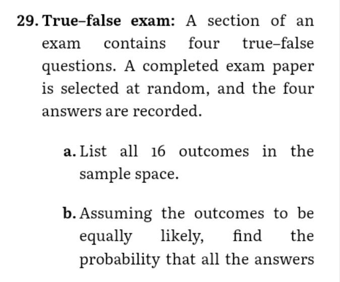 Solved 9. True-false exam: A section of an exam contains | Chegg.com
