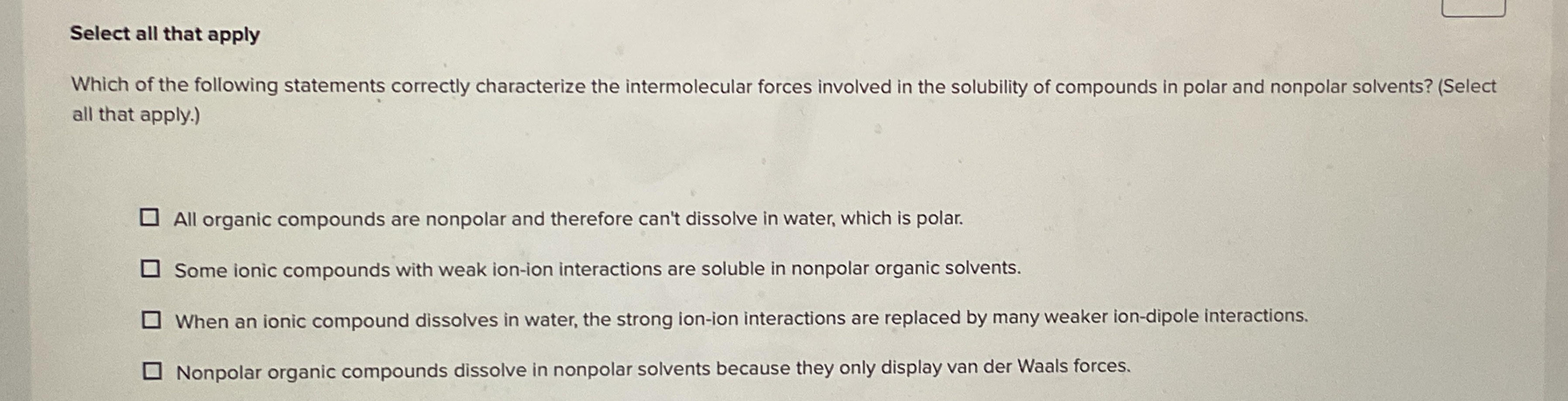 Solved Select all that applyWhich of the following | Chegg.com