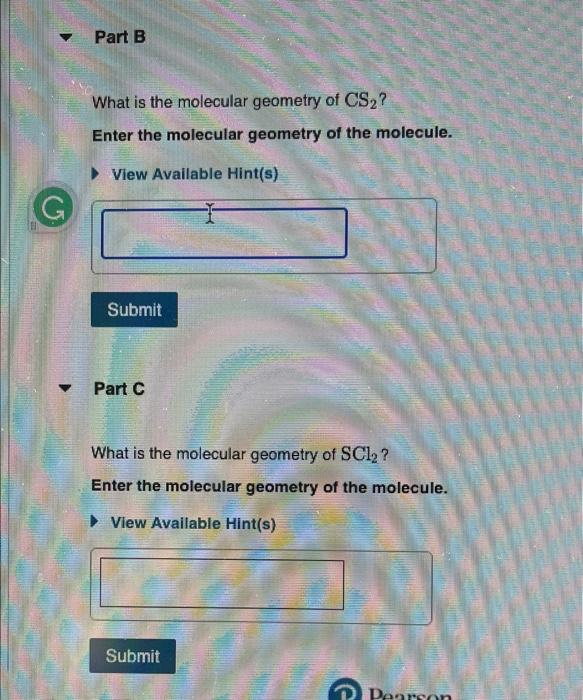 Solved Part B What is the molecular geometry of CS2? Enter | Chegg.com