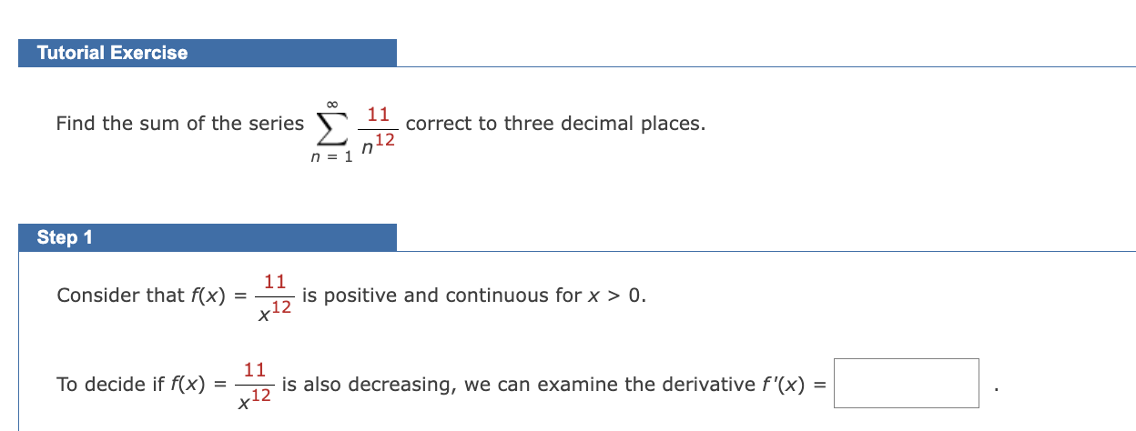 Solved Tutorial ExerciseFind the sum of ﻿the series | Chegg.com
