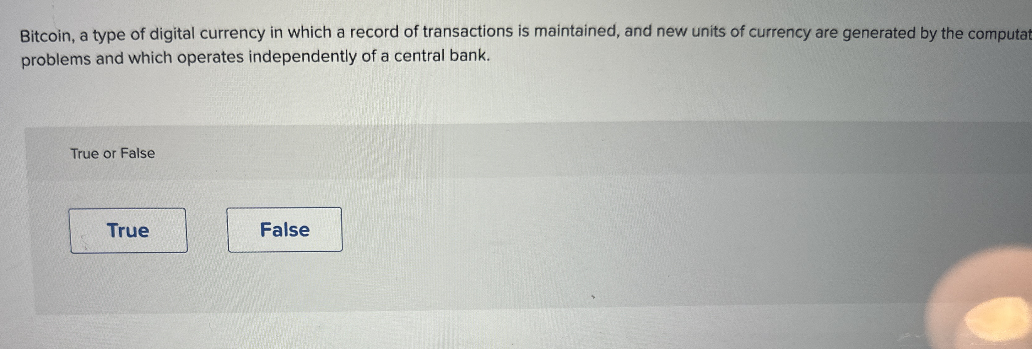 Bitcoin, a type of digital currency in which a record | Chegg.com