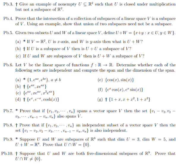 Solved Pb3 † give An Example Of Nonempty Usuber2 such